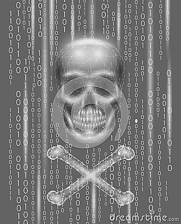 Jolly Roger Skull Binary Code Numbers. Hacker Piracy Computer Online ...