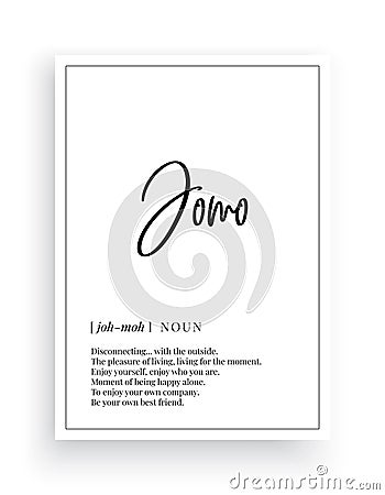 Jomo Definition, Vector. Minimalist Poster Design | CartoonDealer.com ...