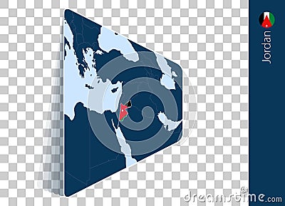 Jordan Map And Flag On Transparent Background Vector Illustration ...