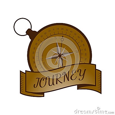 Journey Handwritten Modern Calligraphy With Compass Cartoon Vector ...