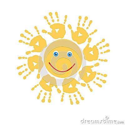 Joyful Sun Of Handprints Vector Illustration | CartoonDealer.com #33812794