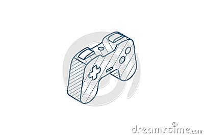 Joystick, Gaming Isometric Icon. 3d Line Art Technical Drawing ...