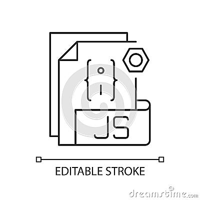 JS File Pixel Perfect Linear Icon Cartoon Vector | CartoonDealer.com ...
