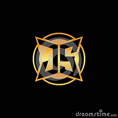 JS Logo Letter Geometric Golden Style Vector Illustration ...