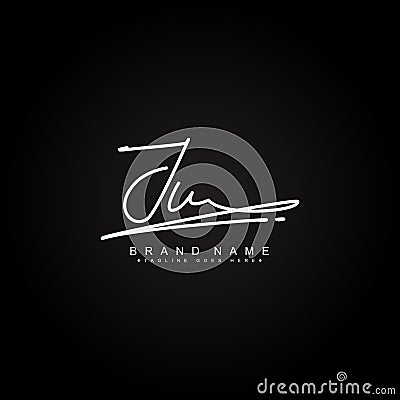 JU Initial Letter Signature Logo Template - Handwritten Vector Logo ...