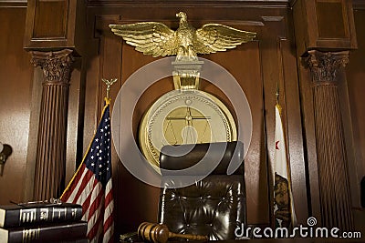 Judge's Chair In Courtroom Stock Images - Image: 29663054
