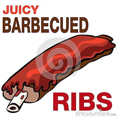 Juicy Barbecued Ribs Cartoon Icon | CartoonDealer.com #58492715