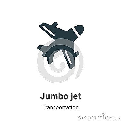 Jumbo Jet Vector Icon On White Background. Flat Vector Jumbo Jet Icon ...