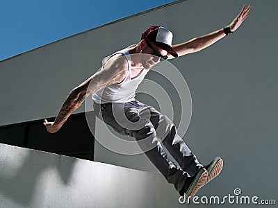 Jumping Off A Building Royalty Free Stock Photos - Image: 20240008
