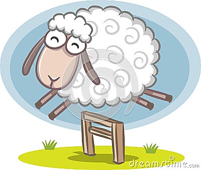 Jumping Sheep Vector Illustration | CartoonDealer.com #14175558