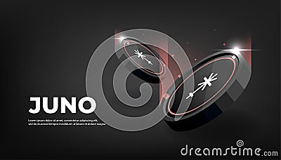 Juno Crypto Currency Themed Banner. Juno Icon On Modern Black Color ...