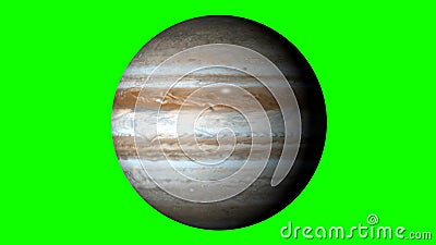 Jupiter Rotating on a Solid Green Background. Loopable Stock Footage ...