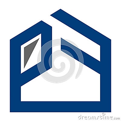 PF Letter Home Initial Logo Symbol Vector Illustration | CartoonDealer ...