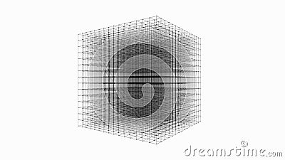 4K Abstract Digital Data Grid,cube Box Dot Particle Design,computing ...