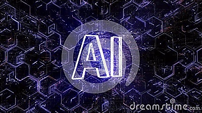4k AI Word Artificial Intelligence Cloud,design Animation,binary Computer Code. Stock Video ...