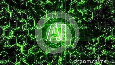 4k AI Word Artificial Intelligence Cloud,design Animation,binary Computer Code. Stock Video ...