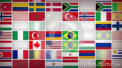 World Countries Flags Icons Background Loop Stock Footage - Video of ...