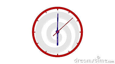 4k Animation of Clock Arrows Walking Fast Clockwise Over White ...