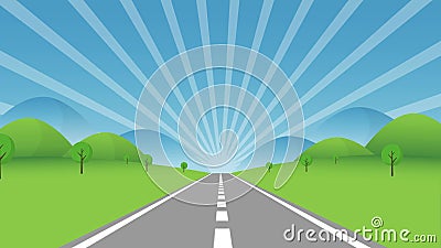 4K Animation of Moving Forward on a Straight Road Stock Video - Video ...