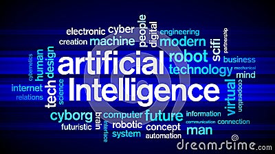 4k AI Word Artificial Intelligence Cloud,design Animation,binary ...