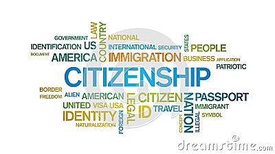 4k Citizenship Animated Tag Word Cloud,Text Design Animation Kinetic ...