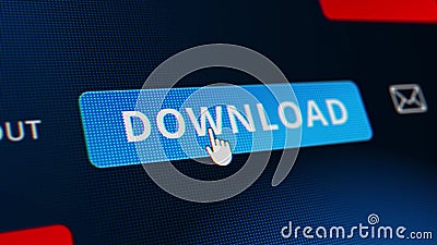 4k Clicking Media Button Mouse Cursor Clicking Download Button on a ...