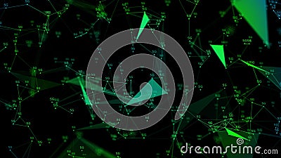 4k Abstract Digital Background with Graph Made of Nodes with 5G Symbol ...