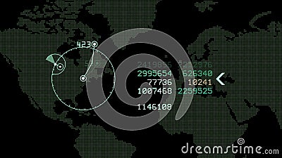 4k Global GPS Data Detect Earth Map Military Radar GPS Navigation ...