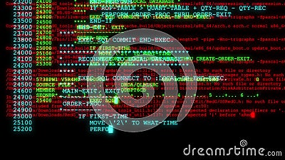 Red Hacker Code on Screen Graphic Element Background Stock Video ...