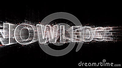 4k KNOWLEDGE Word,Matrix Binary Computer Code Text Design Particle Animation. Stock Video ...