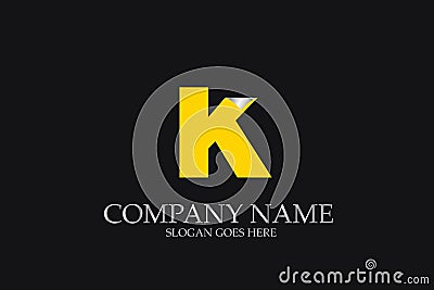 K Letter Yellow Logo Alphabet Cartoon Vector | CartoonDealer.com #93854885