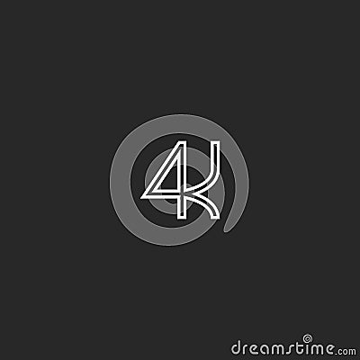 4k Logo Monogram Black And White Emblem, Ultra Resolution Video ...