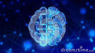 4K Loop Digital Robotic System Artificial Intelligence AI Brain ...