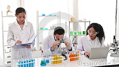 4K Research Teams in Health Sciences at Laboratory Stock Footage ...