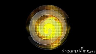 4k Rotation Tech Energy & Golden Dynamic Light Ball Background. Stock ...