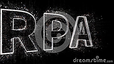 4k RPA Word,Robotic Process Automation Matrix Binary Computer Code Text ...