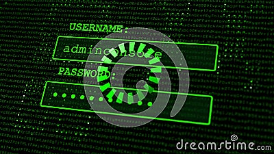 4K Screen Enter Login and Password Error Access Denied Blinking ...