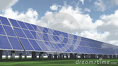 4k Solar Panels-green Free Energy, Timelapse Clouds Flying. Stock ...