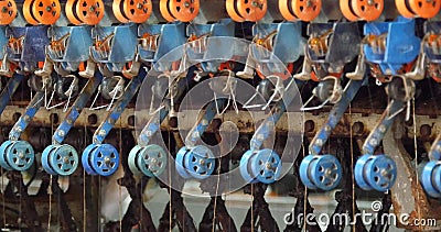 4k a Spinning Machine Collect the Silk Threads in Reeling Machine in ...