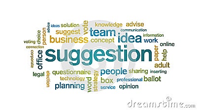 4k Suggestion Animated Tag Word Cloud,Text Design Animation. Stock ...