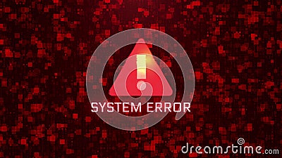 4K System Failure Message Flashing on Screen Loop Animation. Hacking Attack Stock Footage ...