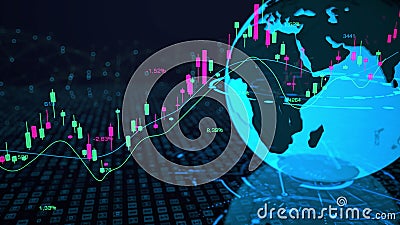 4k Video Candlestick Chart Digital World, ProRes 4444 Stock Footage ...