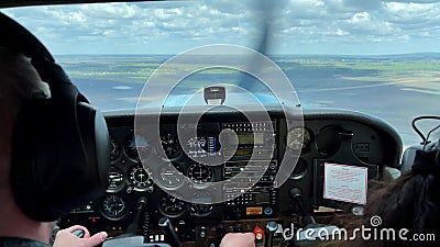 4k View from Cockpit of a Small Propeller Plane. Stock Footage - Video ...