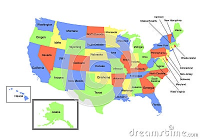 Kaart Van De Verenigde Staten Royalty-vrije Stock Foto - Afbeelding ...