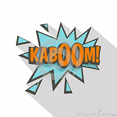 Kaboom, Comic Text Sound Effect Icon, Flat Style Cartoon Vector ...