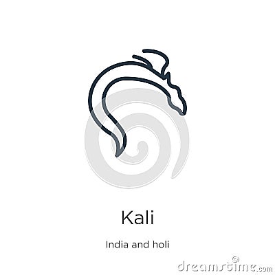 Kali Icon. Thin Linear Kali Outline Icon Isolated On White Background ...