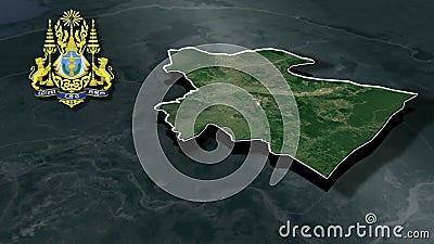 Kampong Thom - Physical Map of the Globe Animation Map Stock Video ...