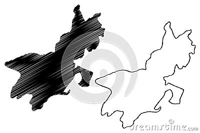 Kamrup District Assam State, Republic Of India Map Vector Illustration ...
