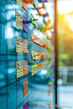 Kanban Board Showing Tasks In Different Stages Of Completion Royalty ...