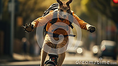 Kangaroo Cyclist: A Kangaroo Expertly Riding A Bicycle Without Using ...